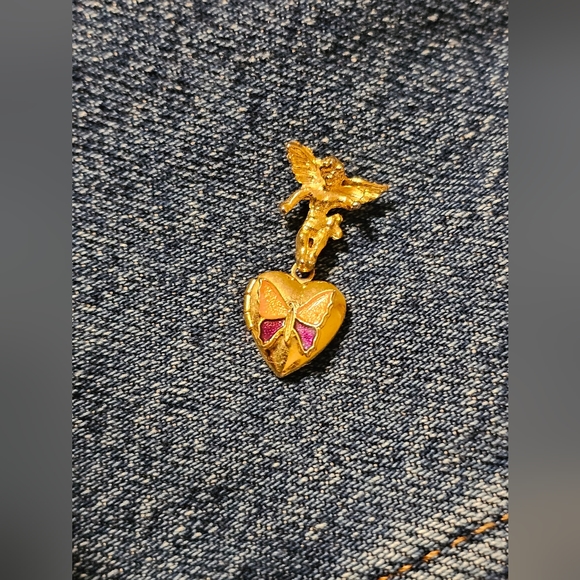 Jewelry | Angel Brooch Lapel Pin With Hanging Locket | Poshmark